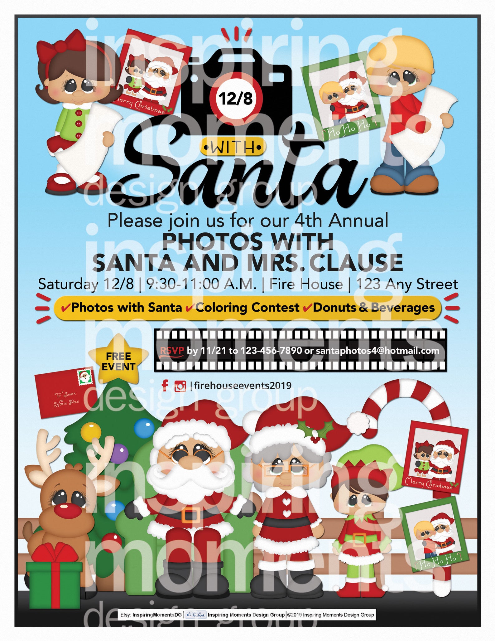 Photos With Santa Event Flyer Printable Pictures | Etsy