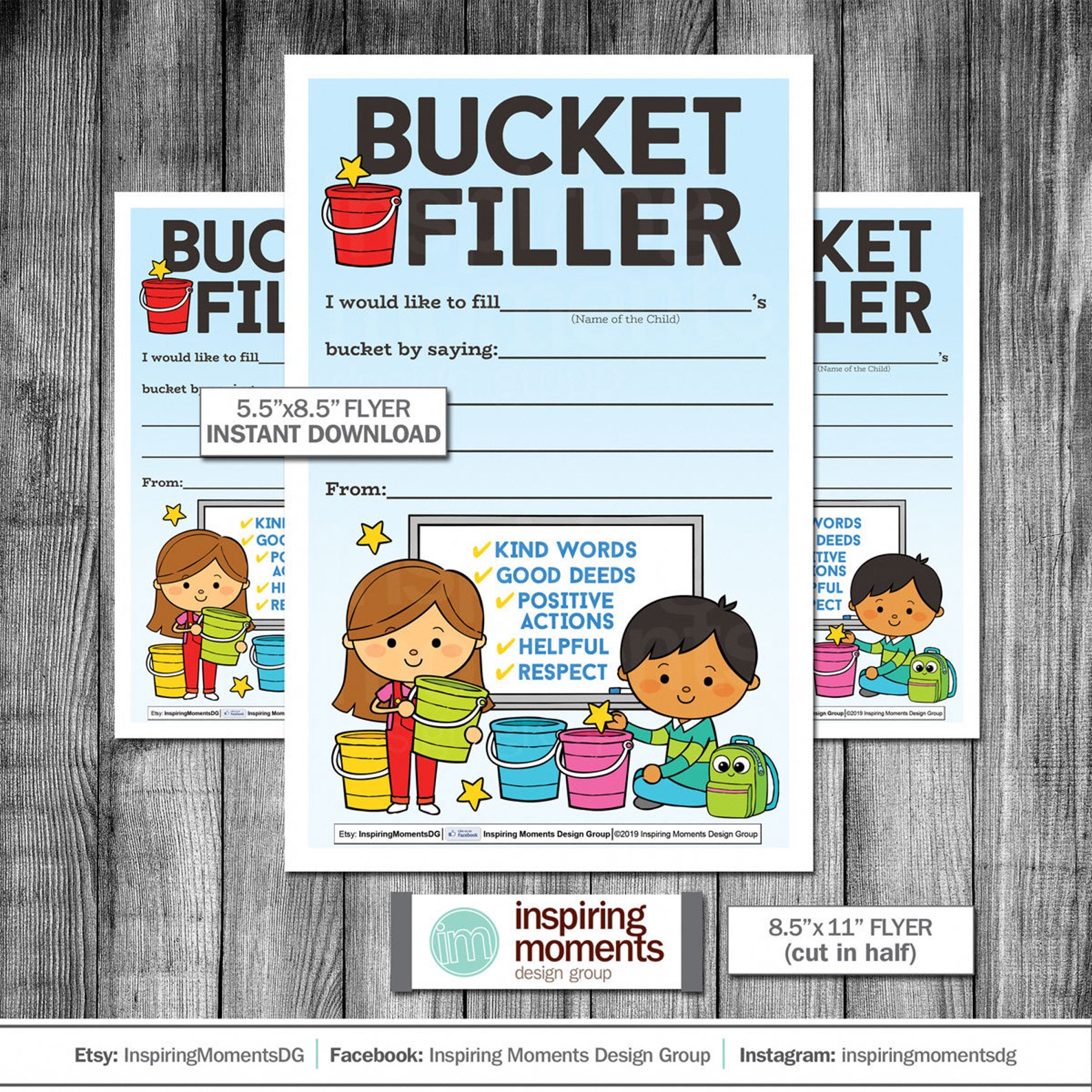 Bucket Filler Flyer Printable PTA PTN Teachers Tools | Etsy