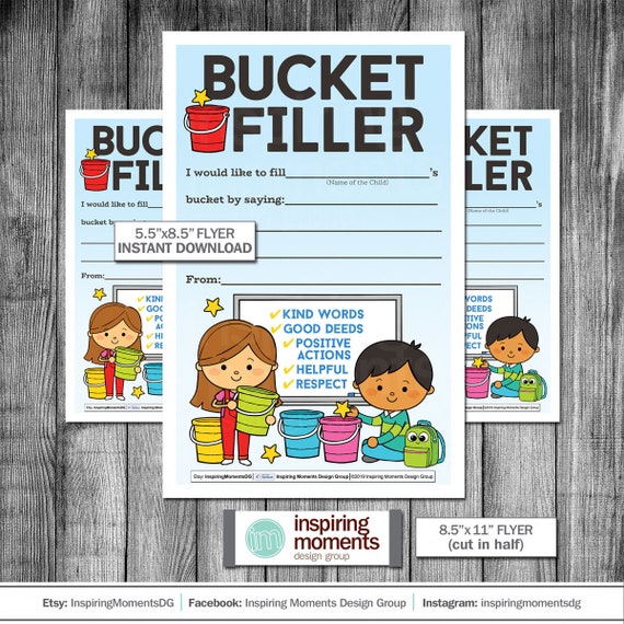 Bucket Filler Flyer Printable PTA PTN Teachers Tools | Etsy