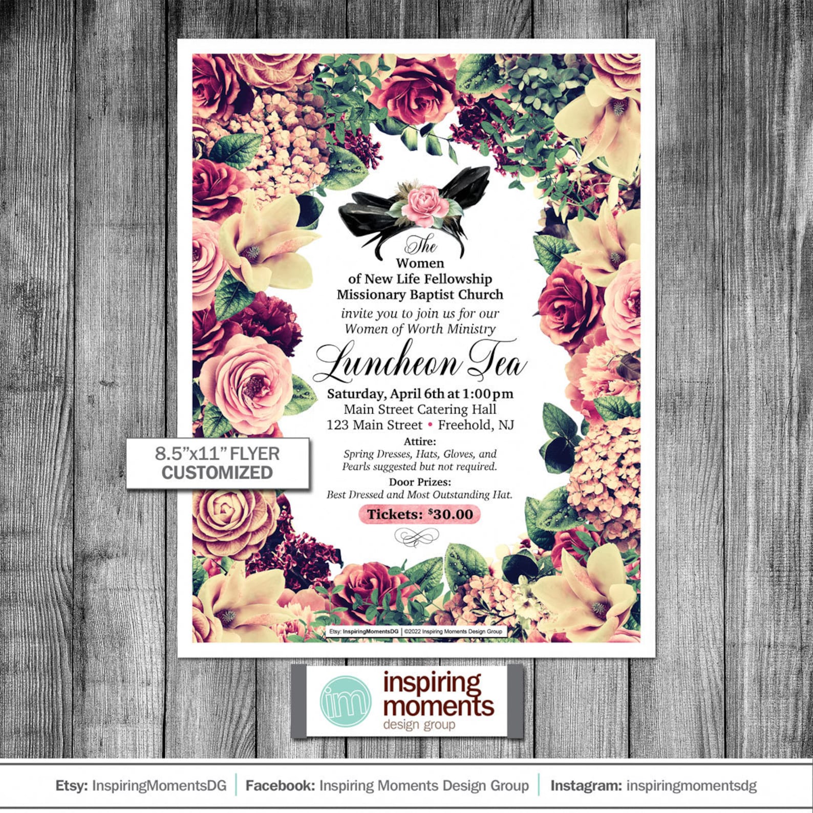 Ladies Tea Event Flyer Printable Luncheon Tea Mothers Day - Etsy