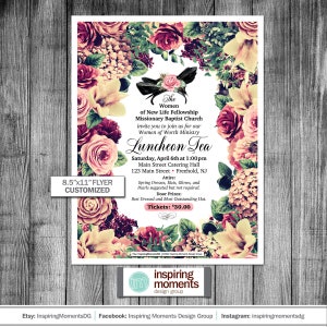 Ladies Tea Event Flyer Printable, Luncheon Tea, Mothers Day, Tea Party ...