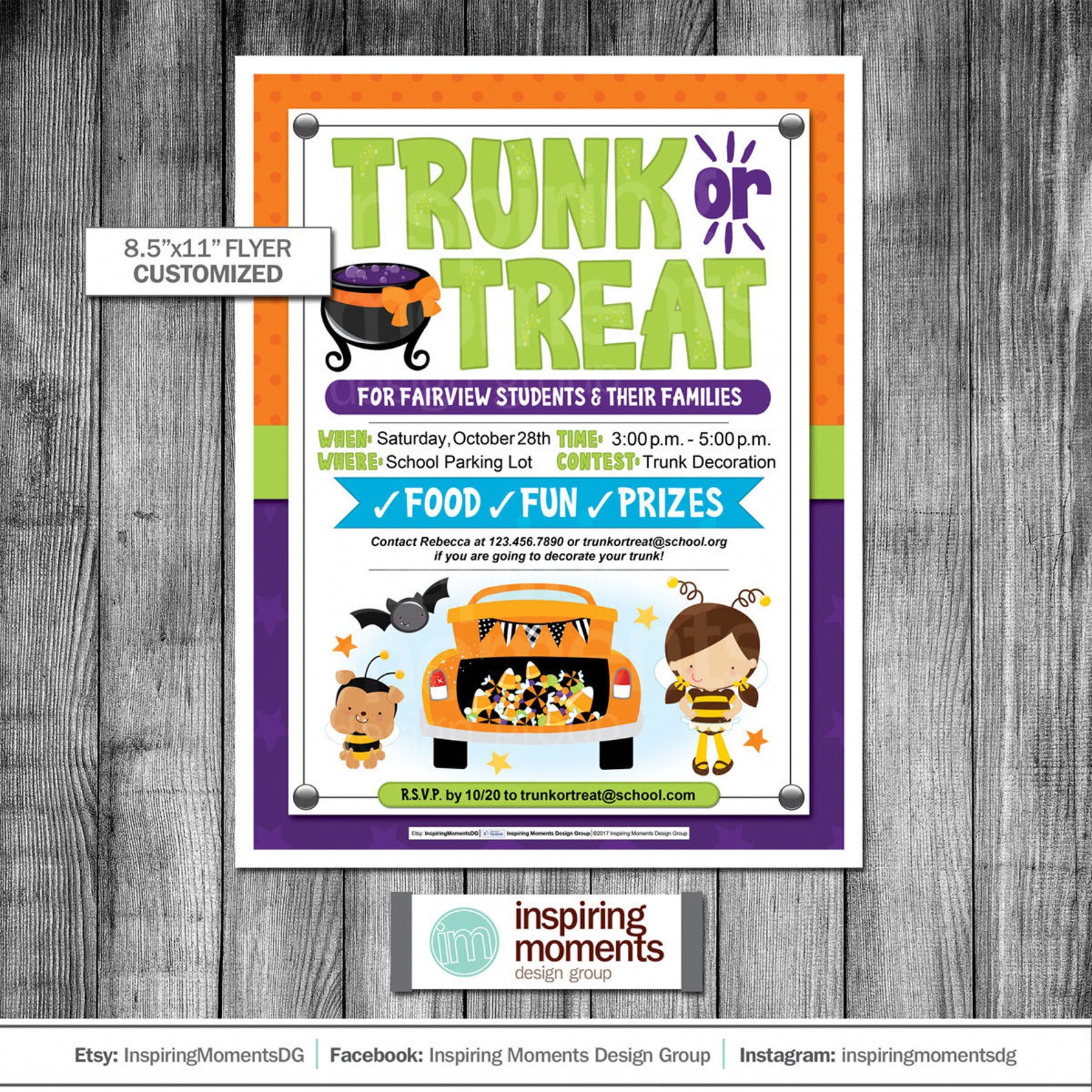 Trunk or Treat Event Flyer Printable Halloween PTA PTN - Etsy