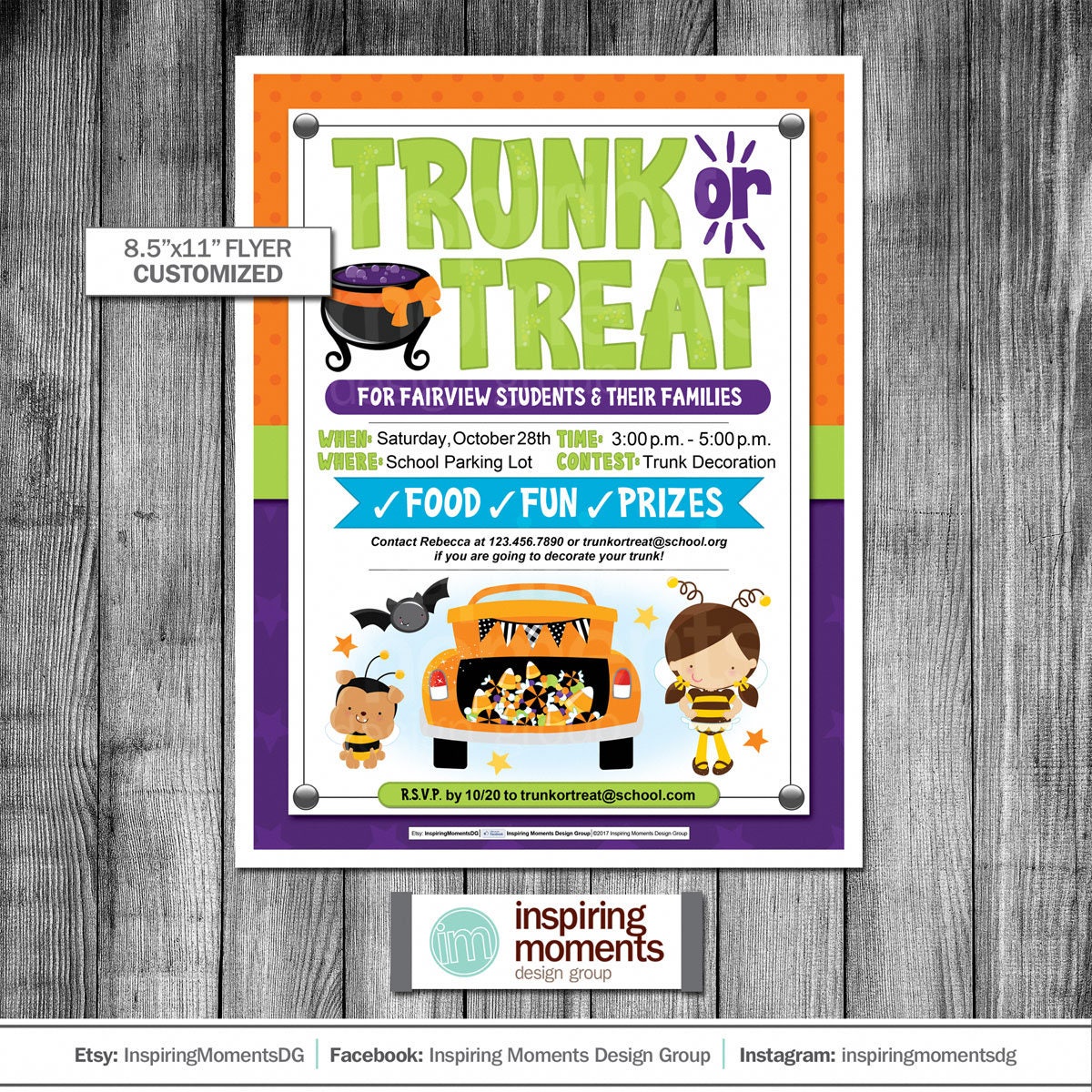 Trunk Or Treat Event Flyer Printable Halloween PTA PTN | Etsy