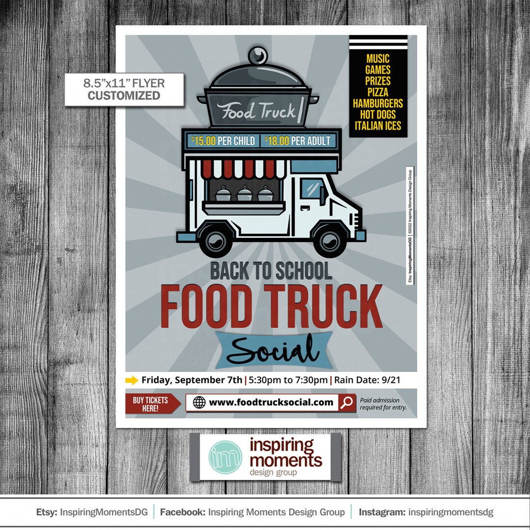 Back to School Food Truck Social Social Event Flyer Printable, Business ...
