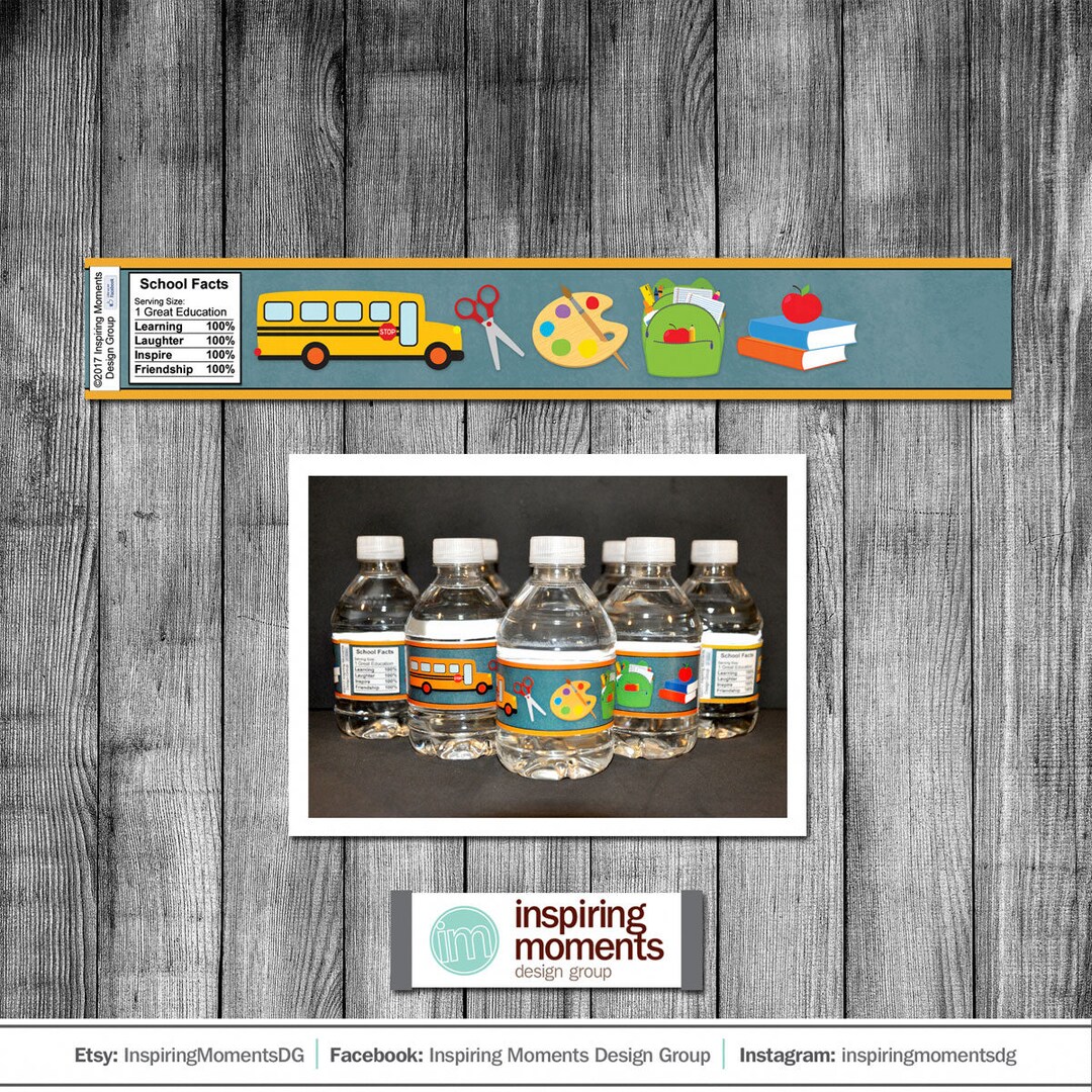 School Water Bottle Label | Printable Water Bottle Wrap | End of the ...