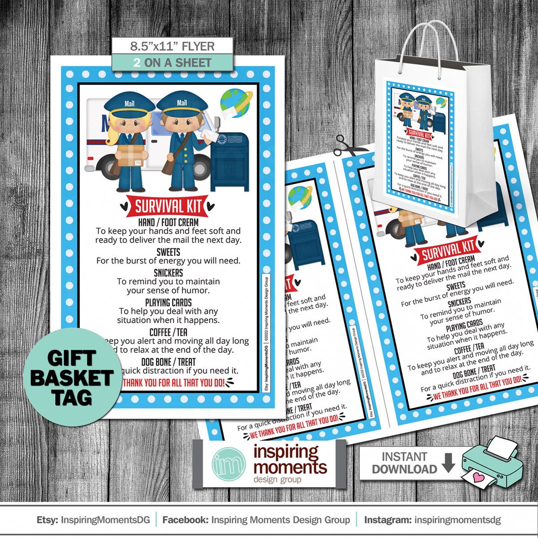 Postal Worker Survival Kit Flyer: DIY Gift Printable (digital Download ...