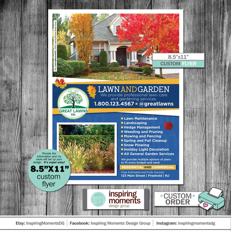 Lawn and Garden Event Flyer Printable Fall Landscaping Lawn - Etsy