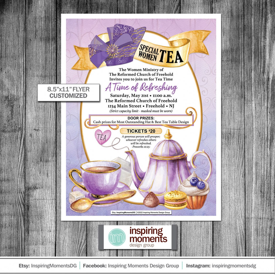 Ladies Tea, Special Person Tea Event Flyer Printable, Mothers Day, Tea ...
