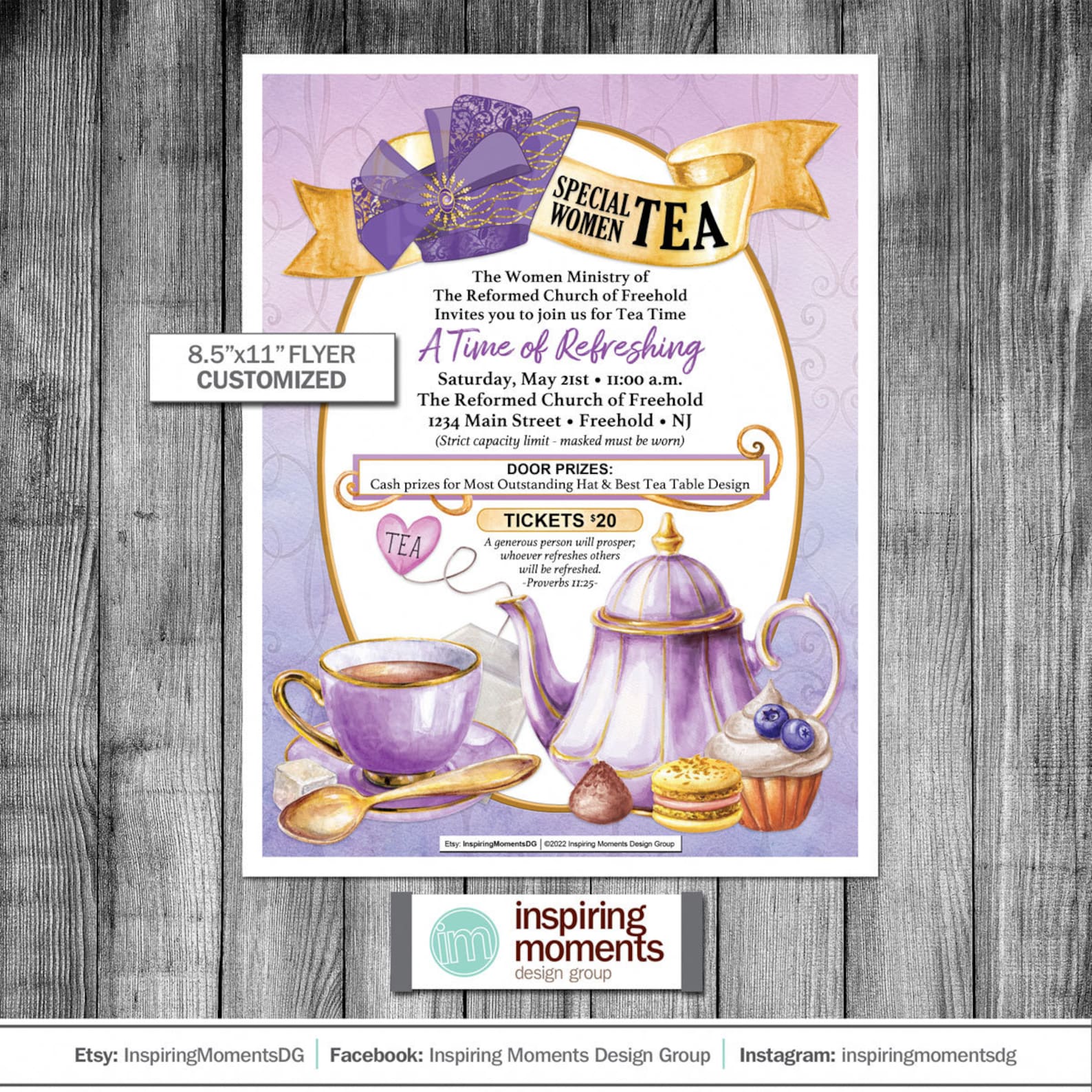 Ladies Tea Special Person Tea Event Flyer Printable Mothers - Etsy