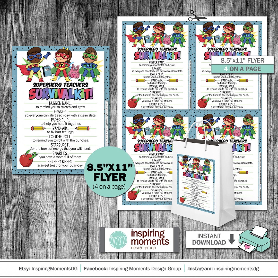 School Staff Member Survival Kit | Event Flyer Printable | School ...