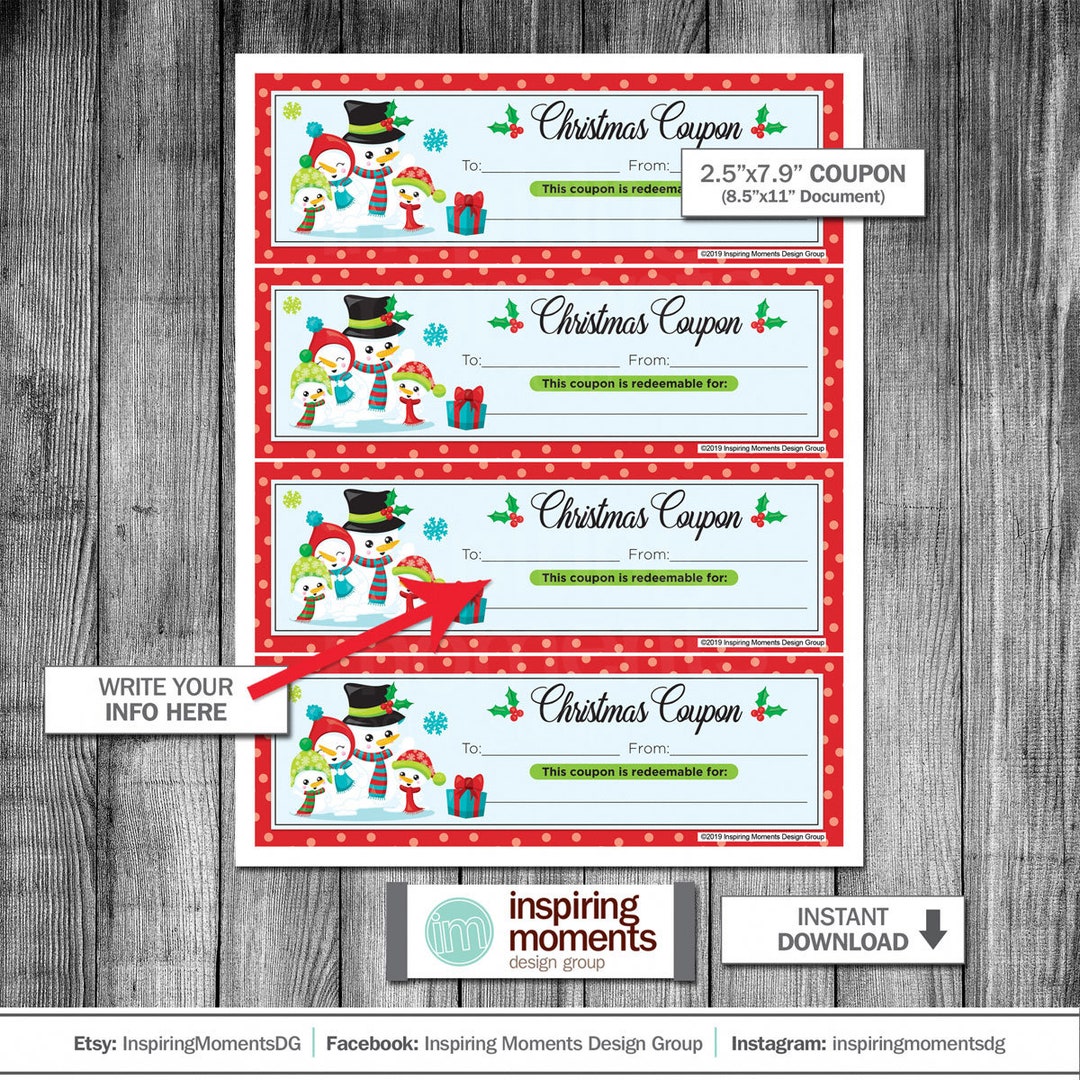Christmas Coupon Book Event Flyer Printable | Coupons | Stocking ...
