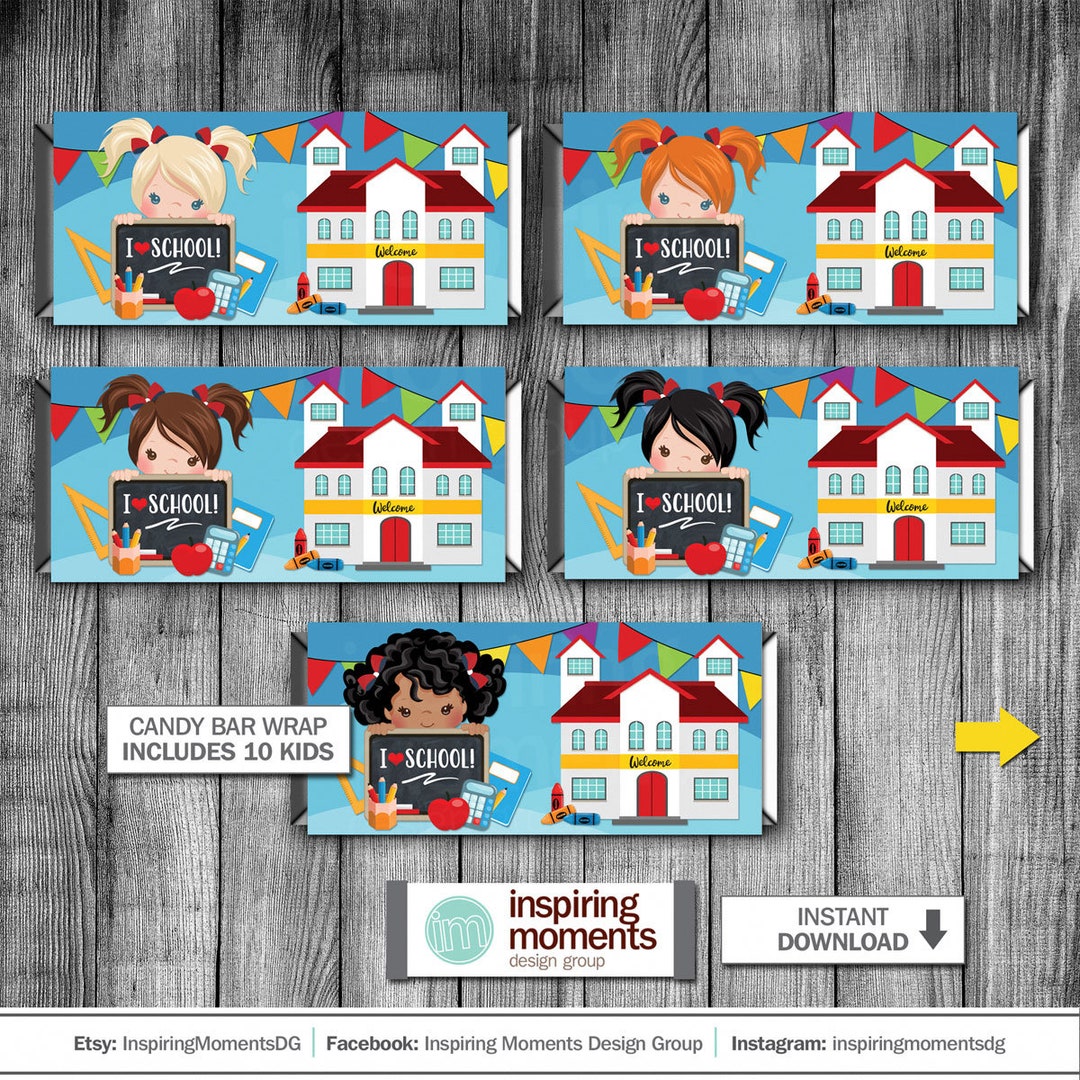 Back to School Candy Bar Wrap New School Year Thank You - Etsy