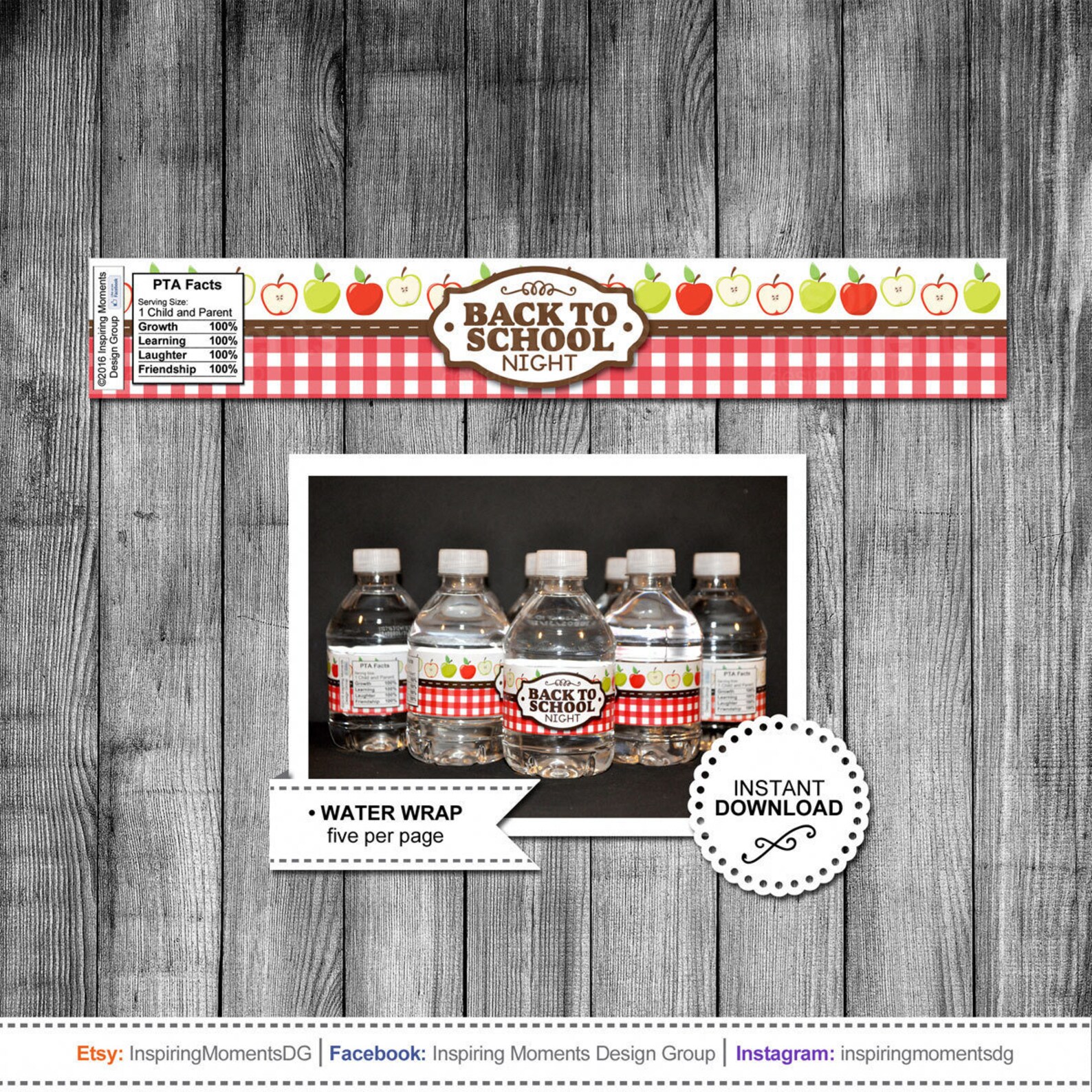 PRINTABLE Back to School Night Water Bottle Label Water - Etsy