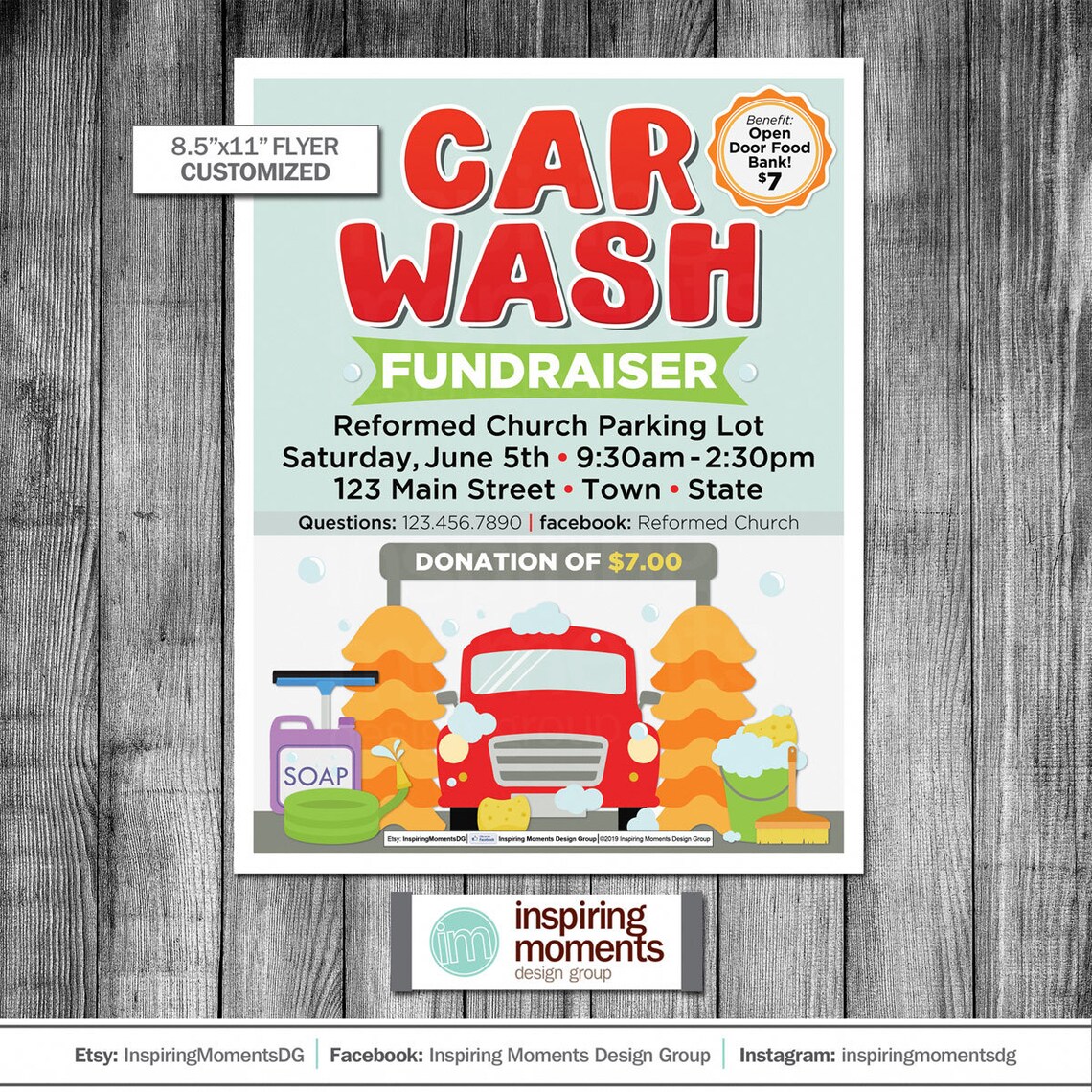 Car Wash Event Flyer Printable Fundraiser Business PTA | Etsy