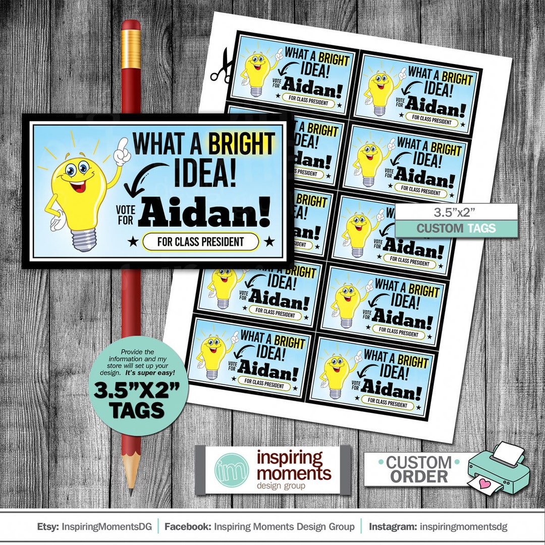 School Elections Business Card Size Tags, 3.5x2 Vote, Election, Student ...