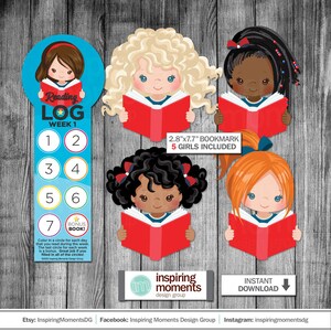 Printable Bookmarks Reading Log Bookmarks DIY Weekly and Monthly ...