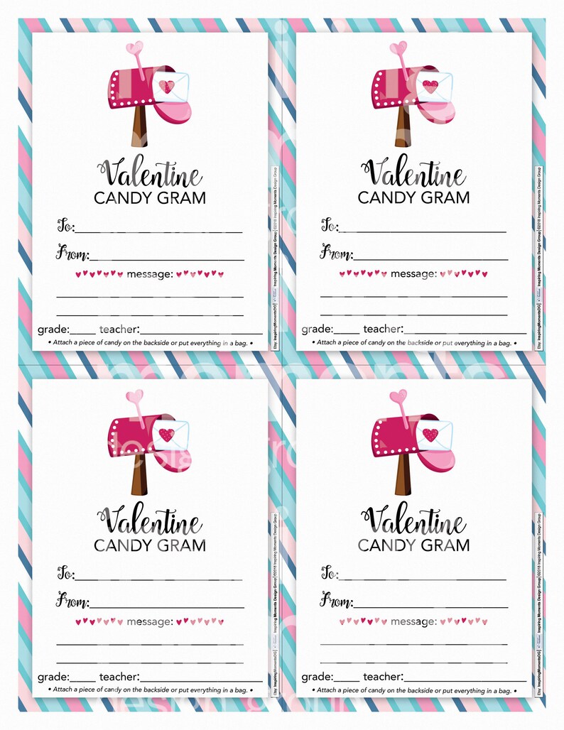 Dance Party Event Flyer Printable Valentines Candy Grams - Etsy