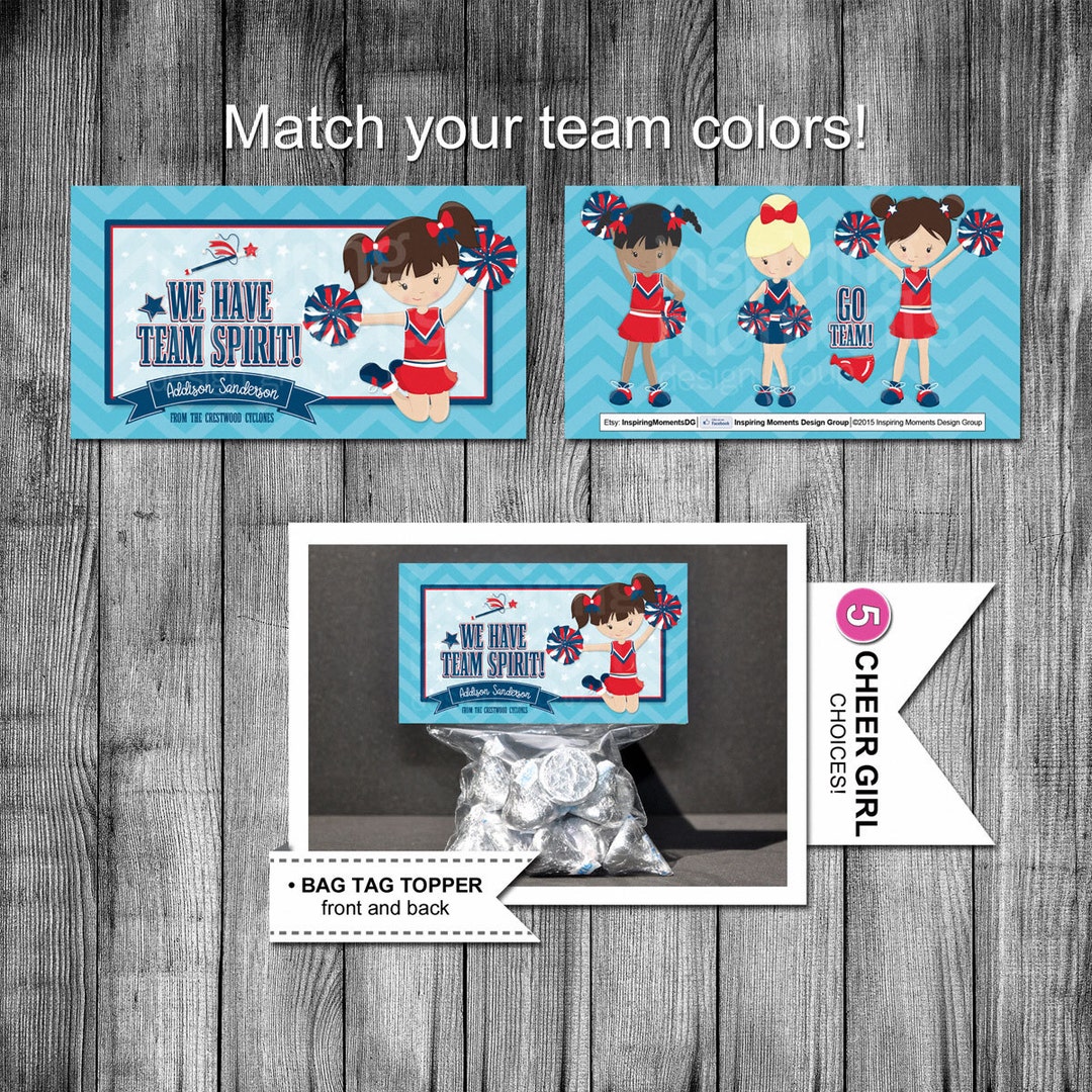 Custom Cheerleading Bag Tag Topper: Personalized Team Colors (PDF) - Etsy
