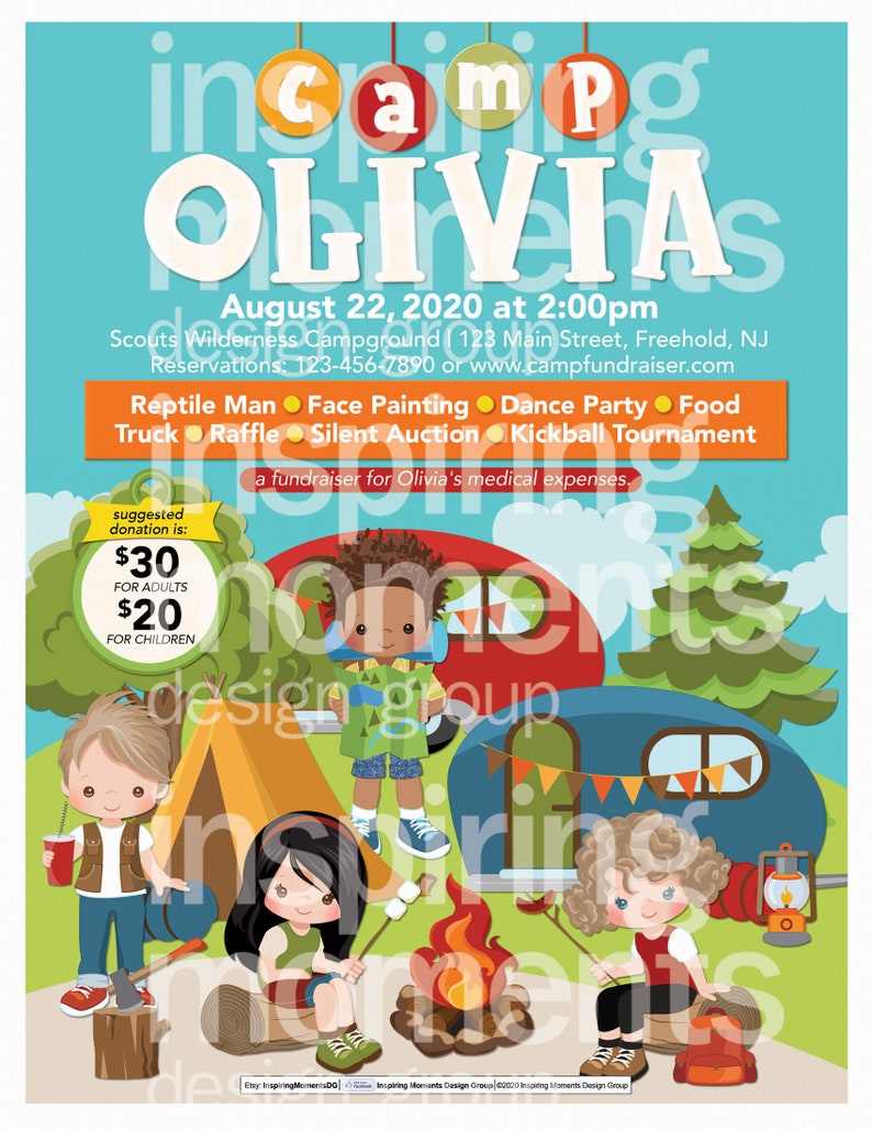 Summer Camp Flyer Printable Recreation Summer Activities | Etsy