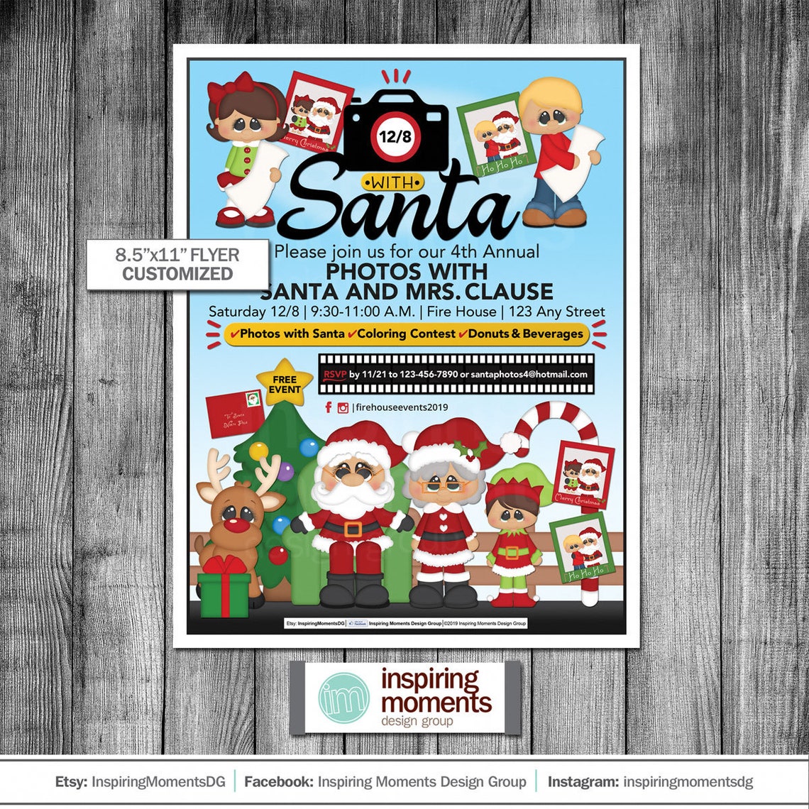 Photos With Santa Event Flyer Printable Pictures | Etsy