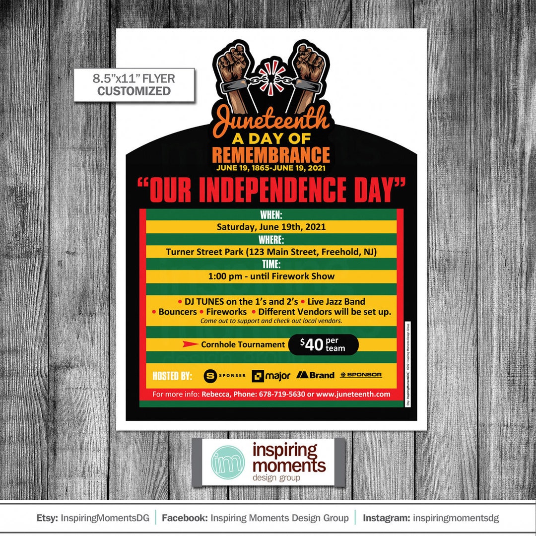 Juneteenth Event Flyer Printable, Celebration, A Day of Remembrance ...