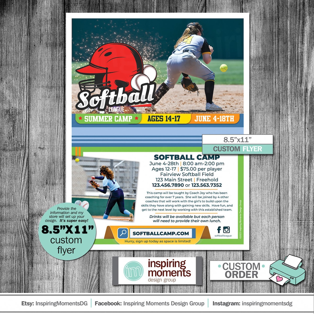 Softball Camp Flyer Printable: Customized High School Sports Event ...