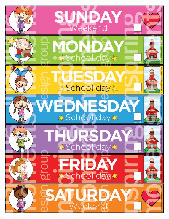 Free Printable Days Of The Week Chart