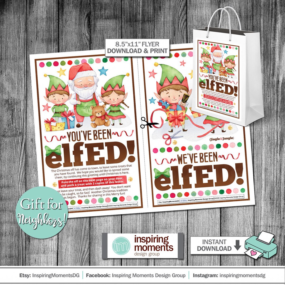 You've Been Elfed Flyer Printable Neighborhood Fun - Etsy