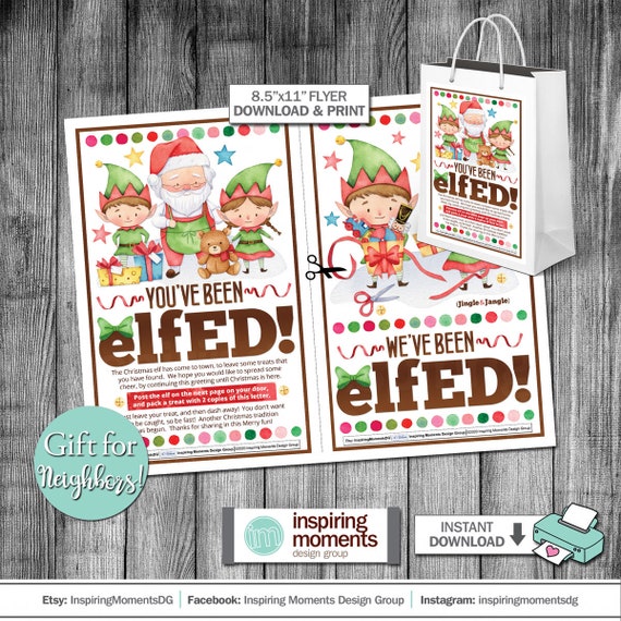 You've Been Elfed Flyer Printable Neighborhood Fun | Etsy