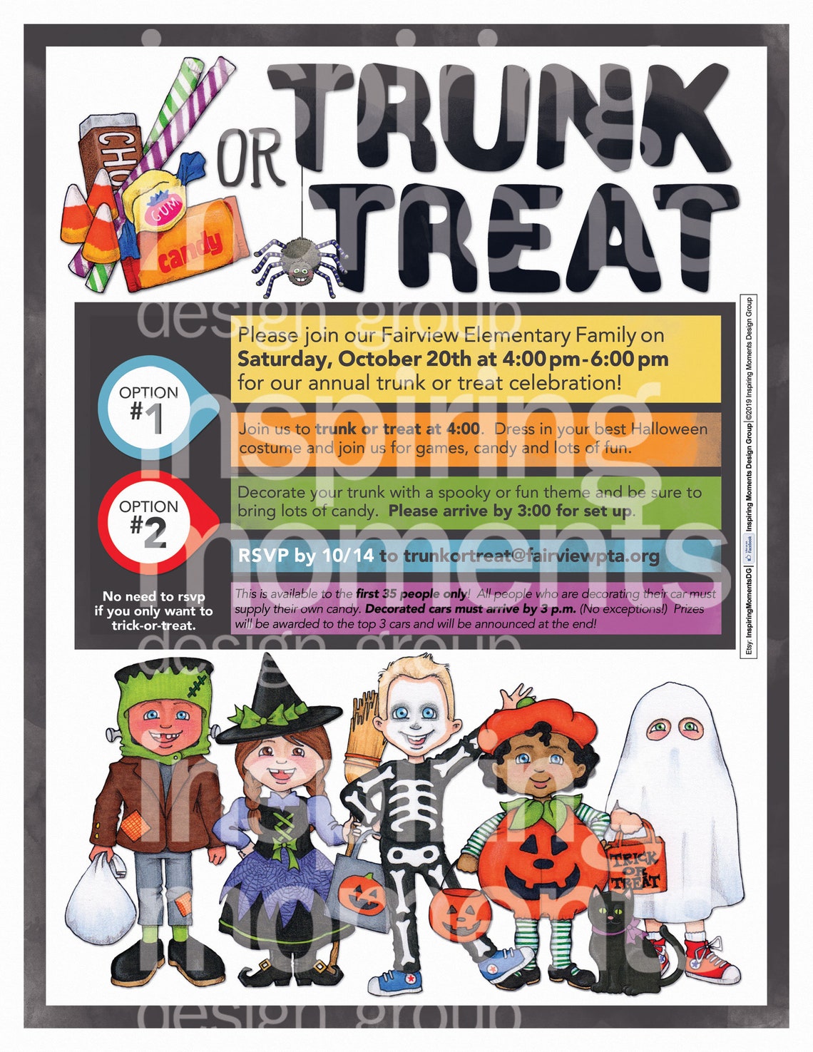 Trunk or Treat Event Flyer Printable Halloween PTA PTN - Etsy