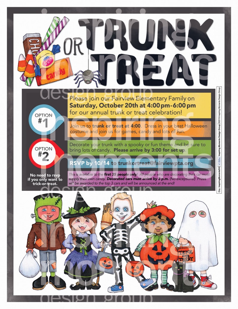 Trunk or Treat Event Flyer Printable Halloween PTA PTN - Etsy