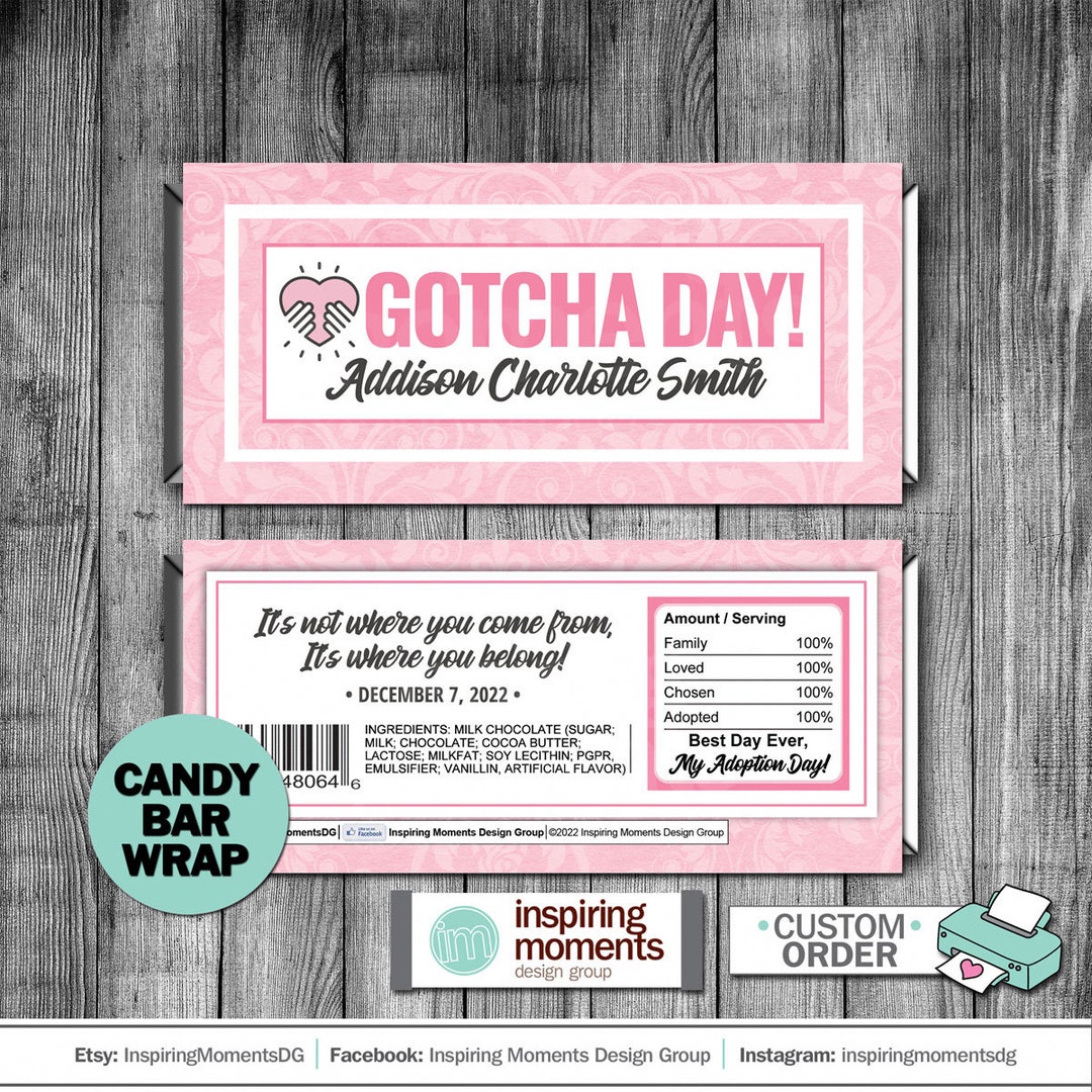 Adoption Day Candy Bar Wrappers, Adopted, Gotcha Day, Celebration Candy ...