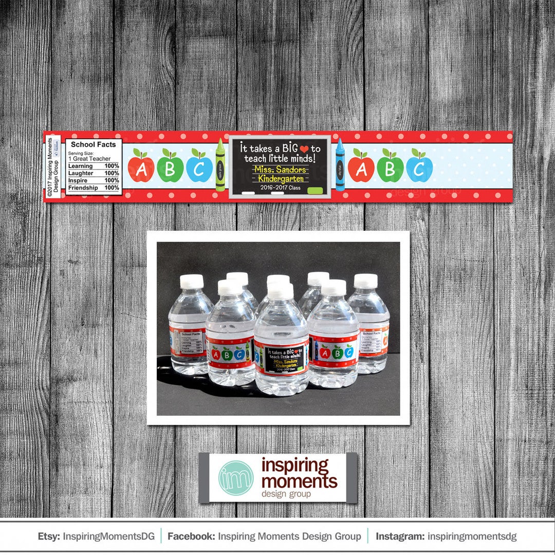 Teachers Appreciation Water Bottle Wrap, School Water Wrap, Education ...
