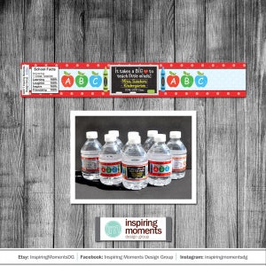 Teachers Appreciation Water Bottle Wrap, School Water Wrap, Education ...