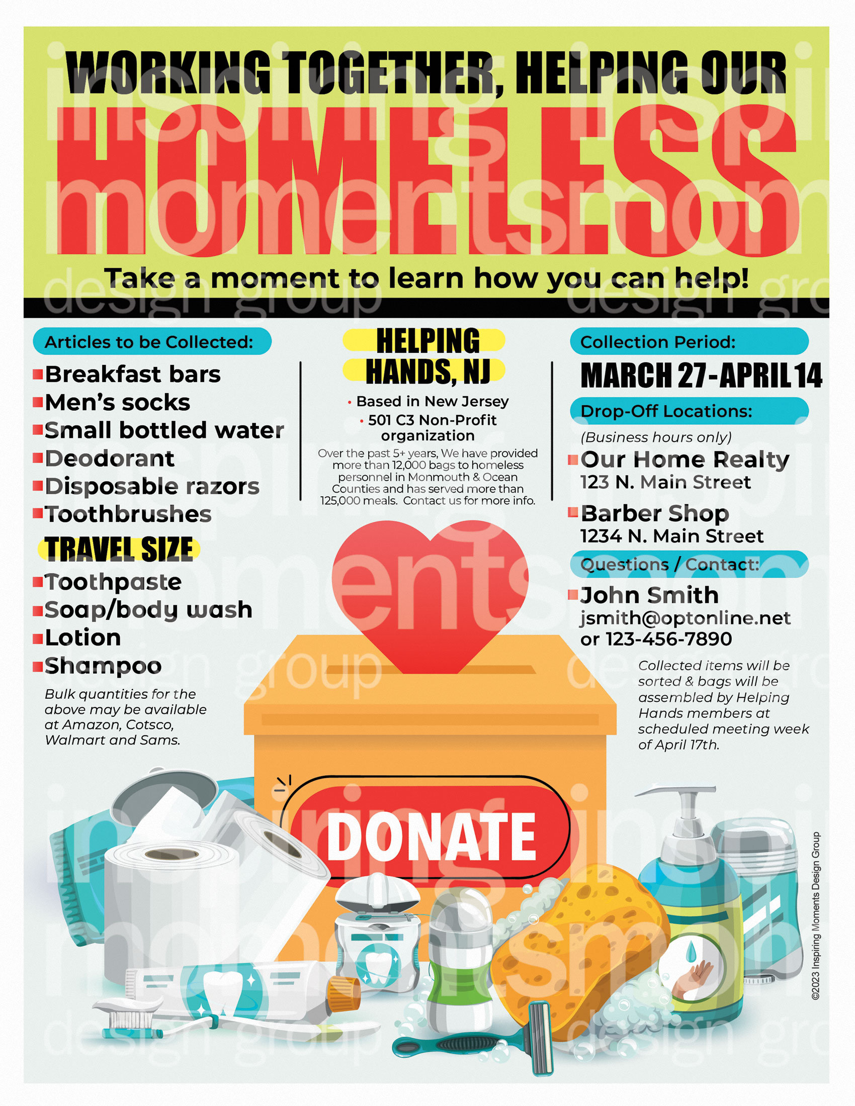 Homeless Donation Drive Flyer: Customized School Fundraiser (8.5x11 ...