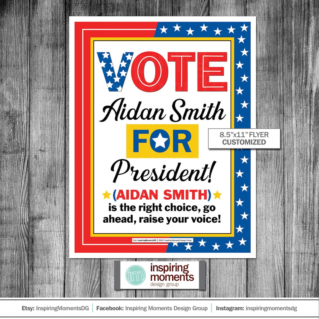 Custom Student Government Flyer: Vote Poster (digital Download) - Etsy