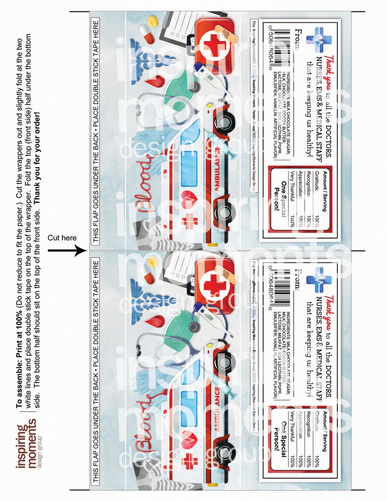 Medical Staff Thank You Candy Bar Wrapper (instant Download) - Etsy