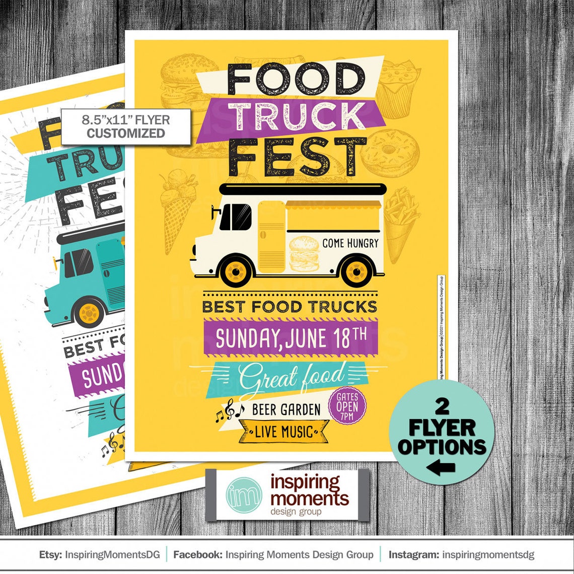 Food Truck Event Flyer Printable Fest Festival Fair | Etsy
