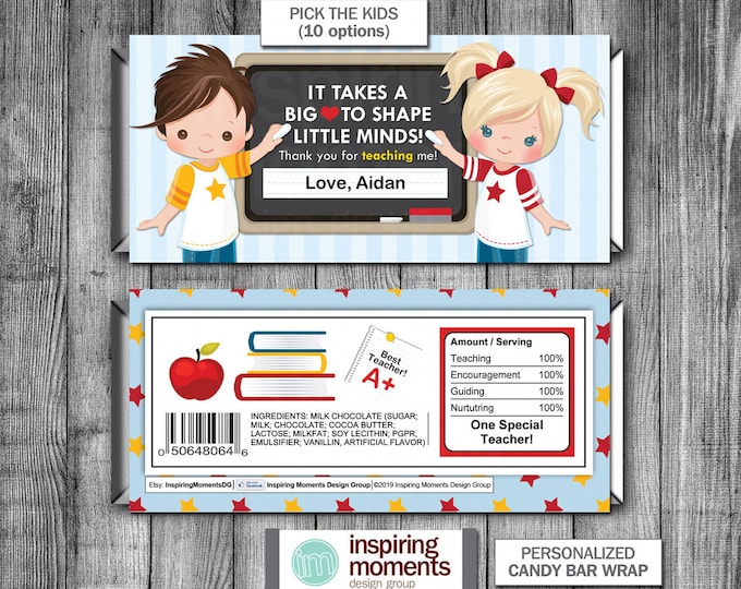 Teachers Appreciation Candy Bar Wrap Thank You Gift End - Etsy