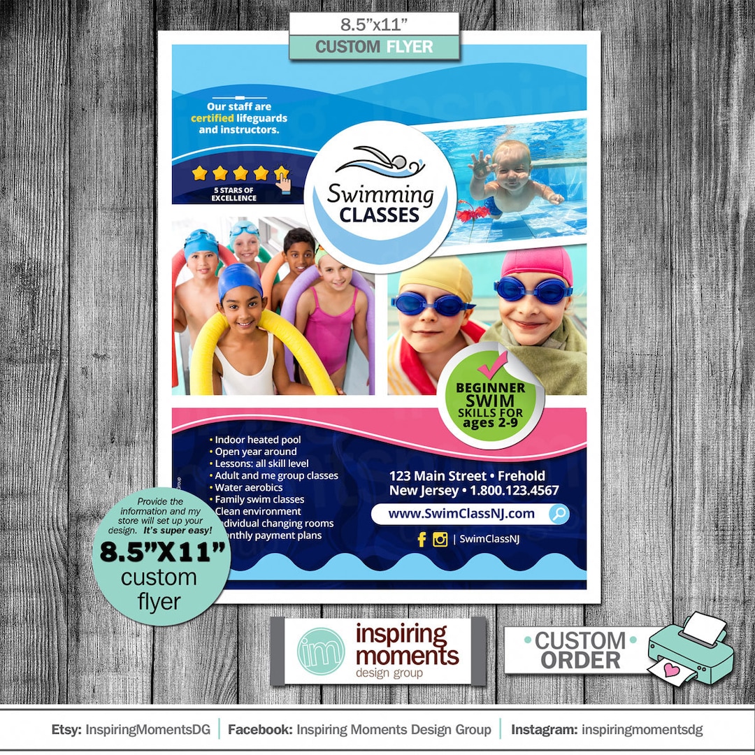 Swimming Lessons Flyer Printable, Swim School, Summer Camp Activities ...