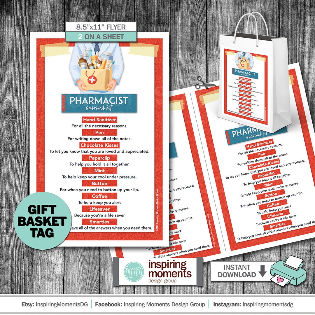 Pharmacist Survival Kit Flyer Printable, Pharmacy, Staff, Medical ...