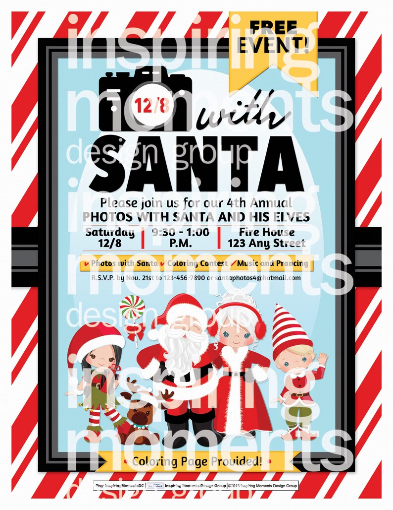 Photos With Santa Event Flyer Printable Pictures - Etsy