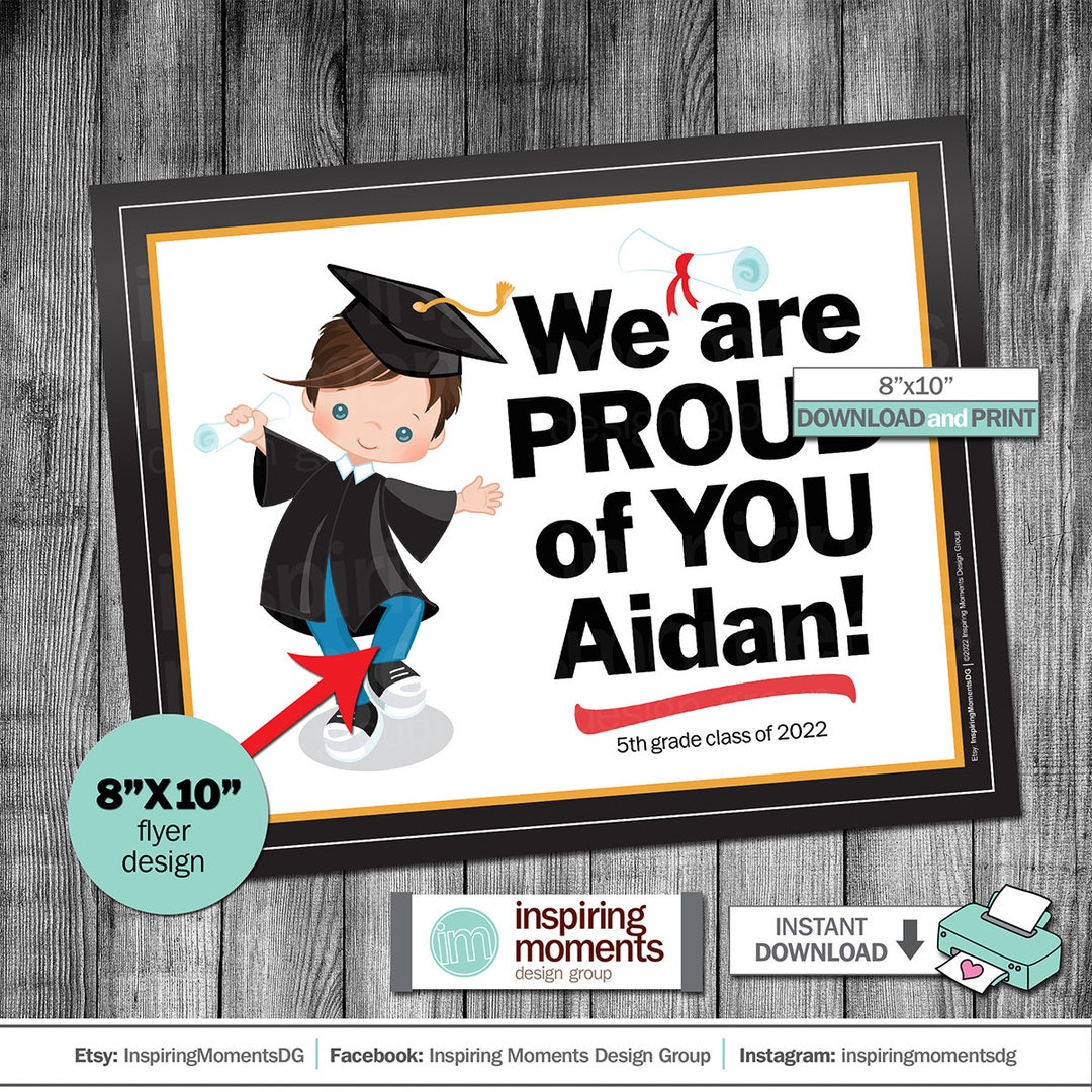 Personalized Graduation Sign: Elementary School Keepsake (8x10 Print ...