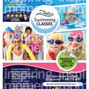 Swimming Lessons Flyer Printable, Swim School, Summer Camp Activities ...