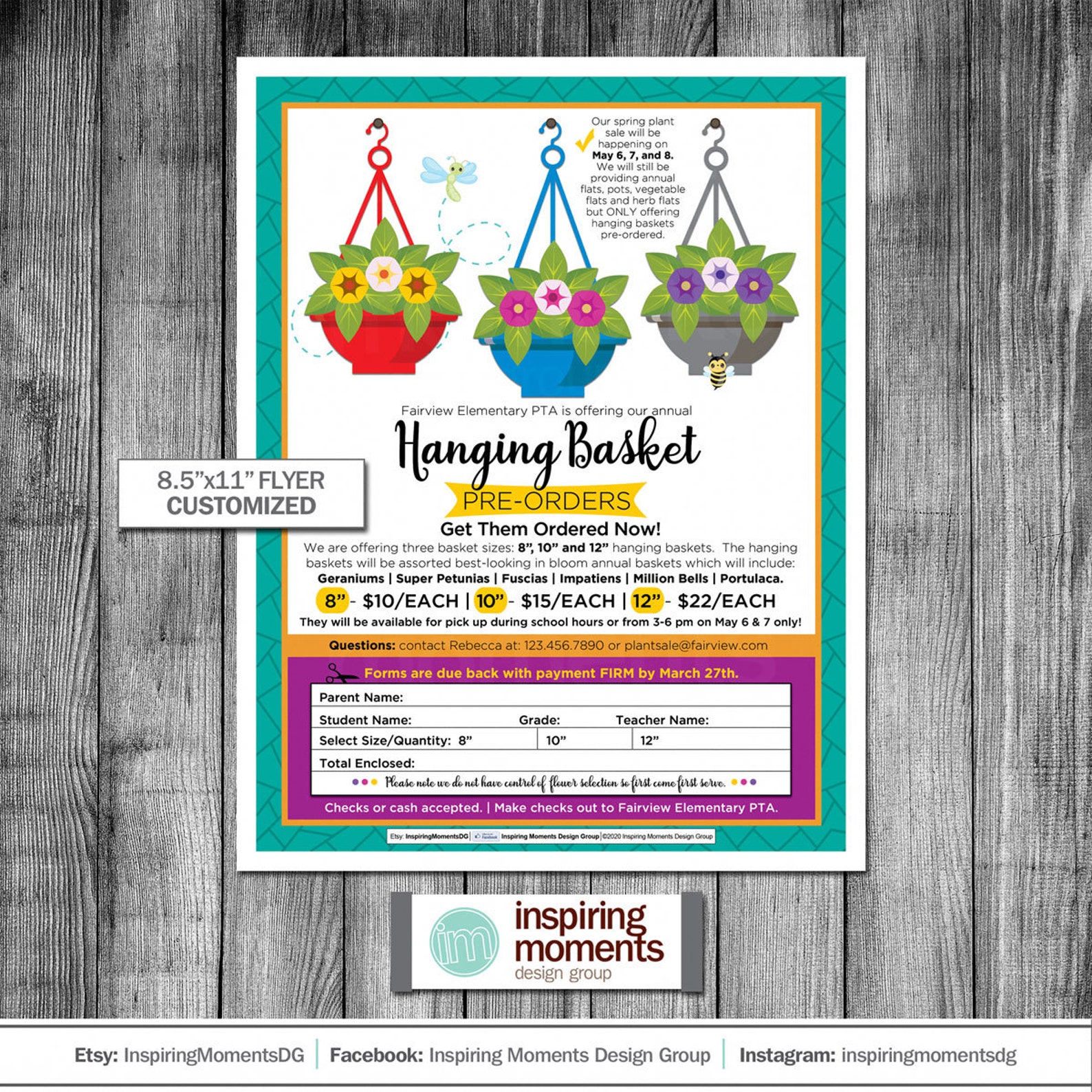 Hanging Basket Plant Sale Event Flyer Printable | Fundraiser ...