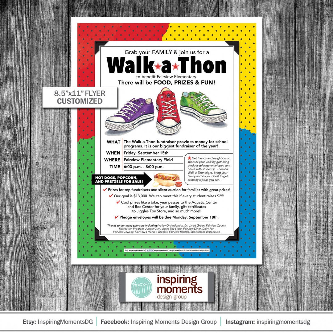 Walk A Thon Event Flyer Printable Fundraiser PTA PTN School Flyer ...