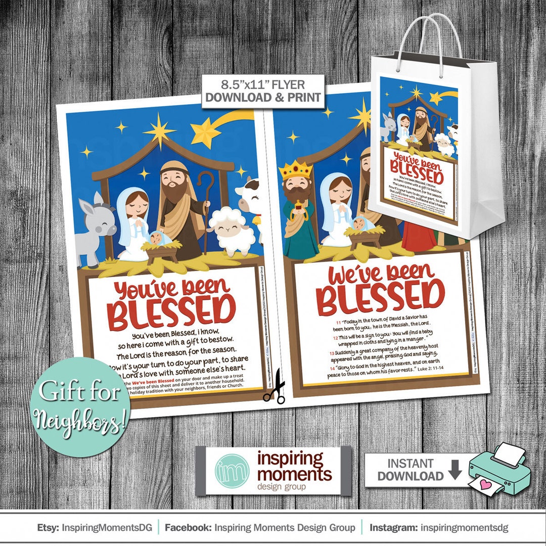 You've Been Blessed Flyer Printable, Nativity, Neighborhood Fun, Advent ...