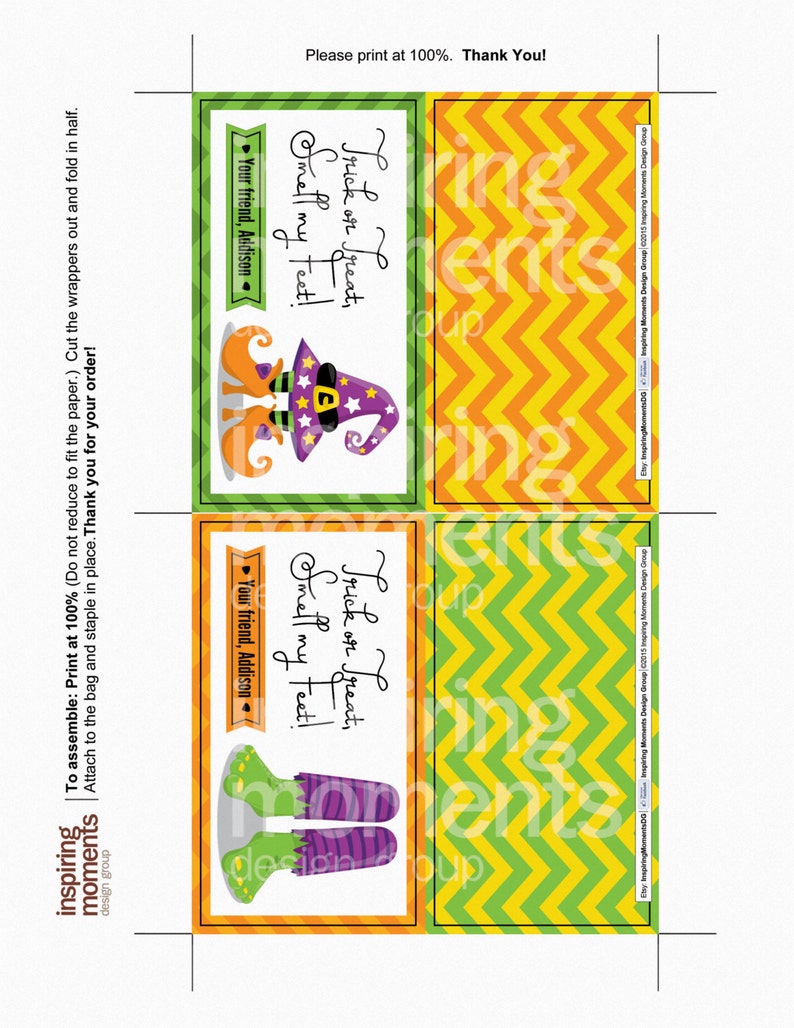 Customized Halloween Bag Tag Topper Treat Bag Topper | Etsy