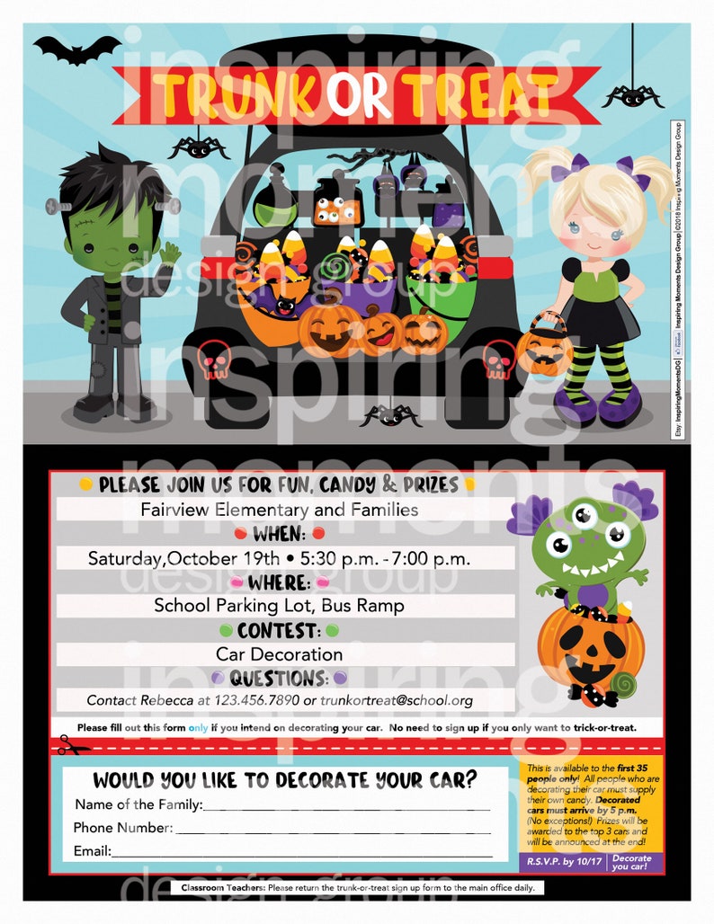 Trunk or Treat Event Flyer Printable Halloween PTA PTN | Etsy