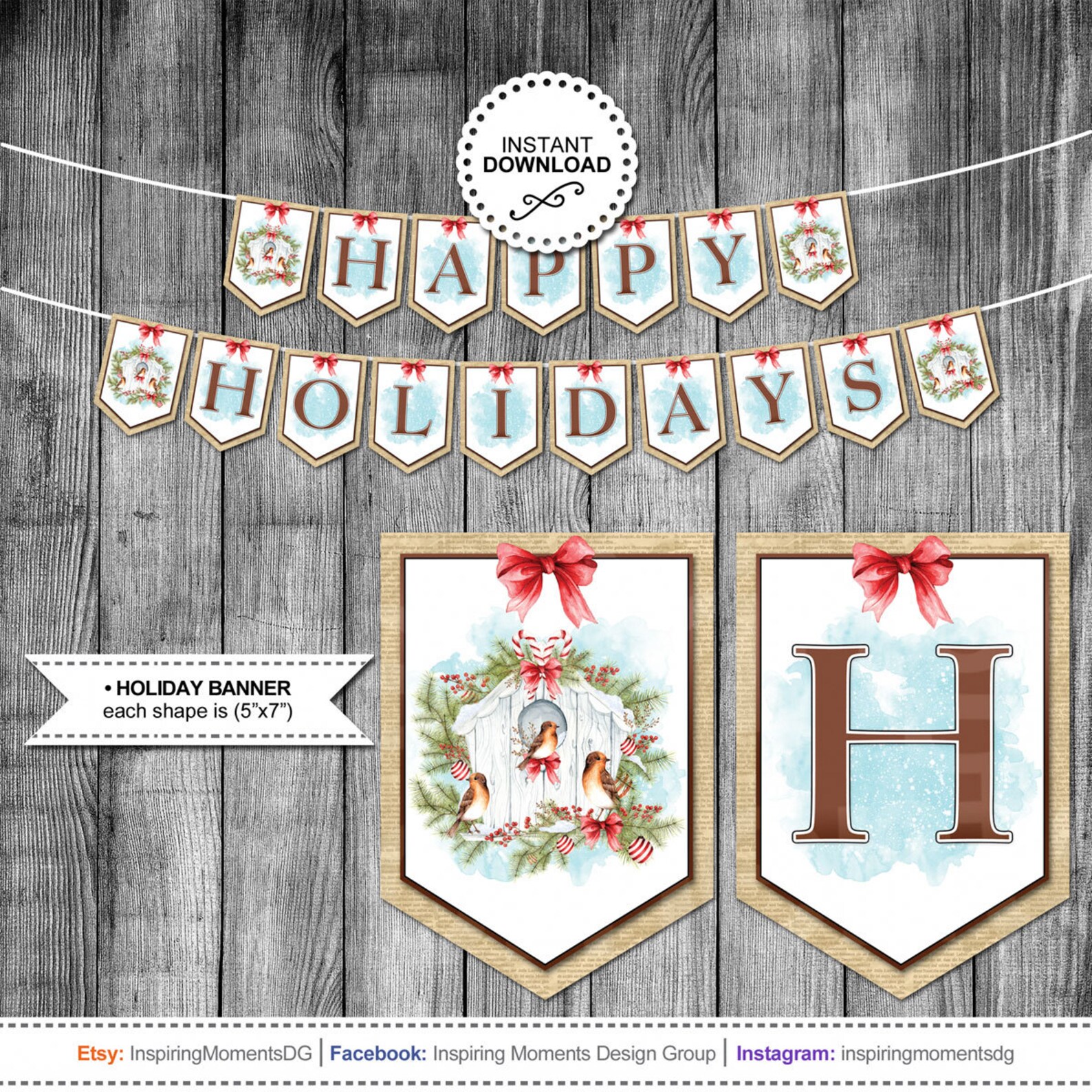 Winter Banner Happy Holidays Christmas Decorations - Etsy